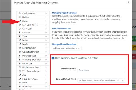 Asset List Reporting Lifecycle Insights