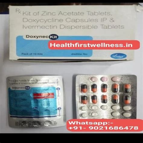 Kit Of Zinc Acetate Tablets Doxycycline Capsules Ip And Ivermection
