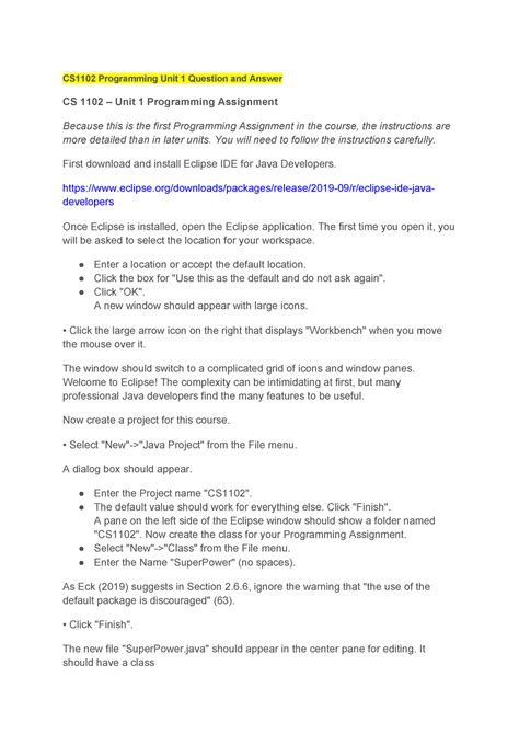 Question And Answer Cs1102 Unit 1 Programming Assignment Cs1102 Programming Unit 1 Question