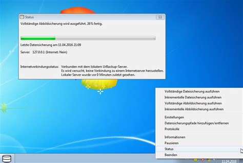 UrBackup Erstellen Eines Backups 5 7 Krausens Online De