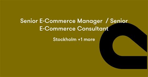 Senior E Commerce Manager Senior E Commerce Consultant Curamando