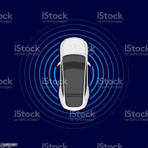 Autonomous Car Top View Self Driving Vehicle With Radar Sensing System