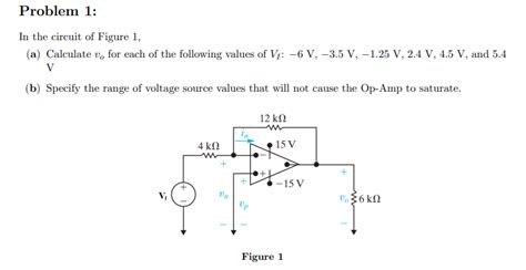 Solved In The Circuit Of Figure A Calculate Vo For Each Chegg Com