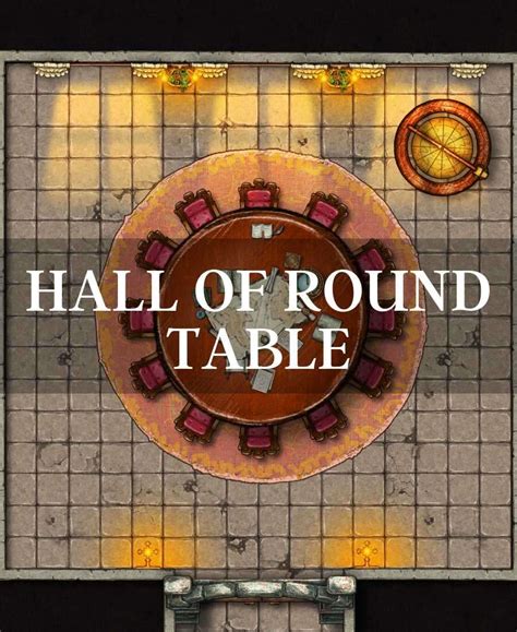 Hall Of Round Table Rpg Encounter Battle Map 30x30 Sesiana