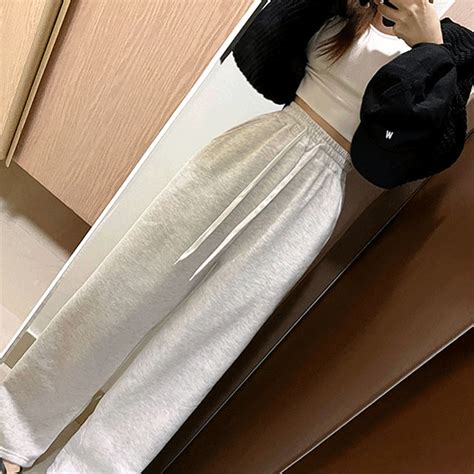 [기모 부해보임없는] 하이웨스트 세미 와이드 일자 밴딩 트레이닝 기모 바지 에이블리