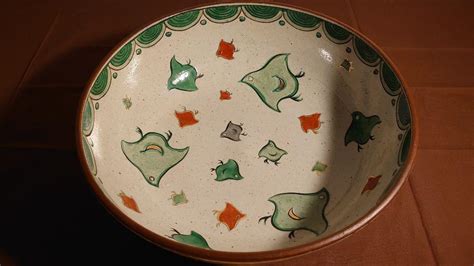 九谷焼 大鉢 波千鳥 色絵 大丼 千鳥 アンティーク九谷焼 茶道具 1客