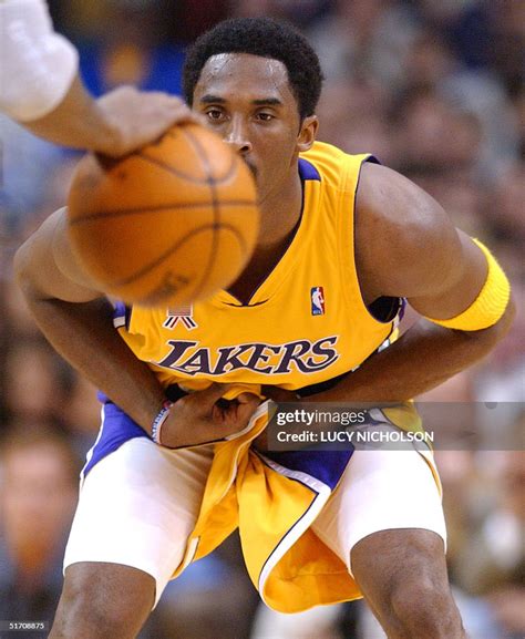 Los Angeles Lakers Kobe Bryant Watches The Ball In The First Quarter