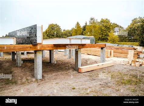 Building Construction Of Wooden Frame House Made Of SIP Structural Insulated Panels OSB