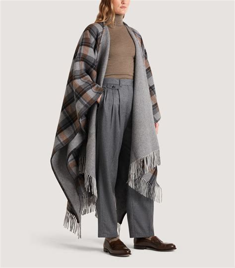 Purdey Ponchos Womens Gun Club Check Reversible Poncho