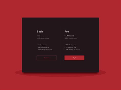 Day 1108 Pricing Card UI Design On Behance