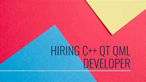 Hiring For C Qt Qml Developer