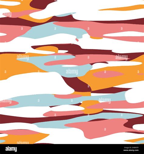Seamless Colorful Happy Camoflauge Inspired Surface Pattern Design For