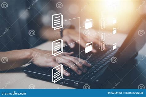Online Documentation Database And Document Management System Concept Businessman Using Tablet