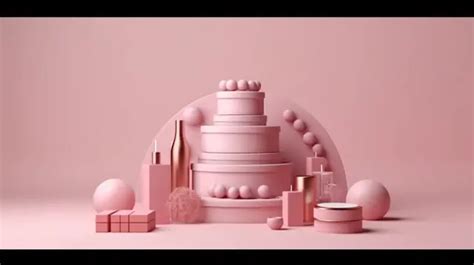 3d 환경에서 분홍색 화장품 광고 배너 판촉 제품을위한 3d 화장품 모형 고화질 사진 사진 화장품 배경 일러스트 및 사진