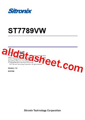 ST VW Datasheet PDF Sitronix Technology Co Ltd