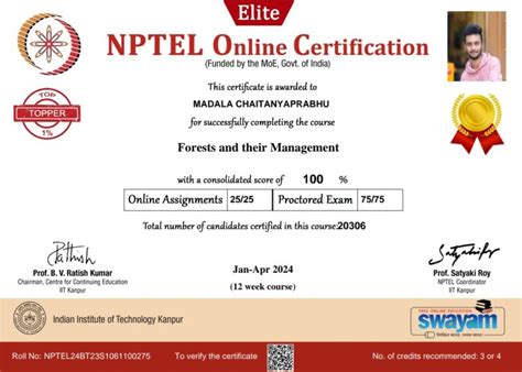 madala chaitanya prabhu on linkedin goldmedal iitkanpur nptel top1