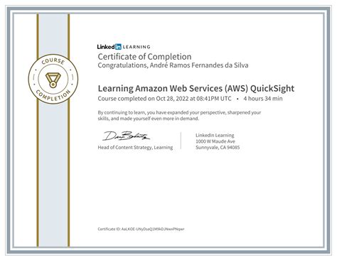 Linkedin André Ramos Fernandes Da Silva 페이지 Certificate Of Completion