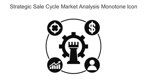 Strategic Sale Cycle Market Analysis Monotone Icon In Powerpoint Pptx Png And Editable Eps