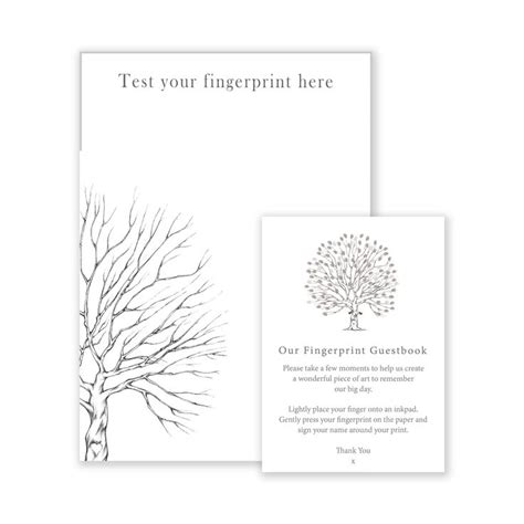 Printable Fingerprint Tree Test Page Fingerprint Guest Book Etsy