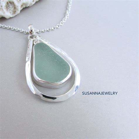 Sea Glass Necklace Handmade In 925 Sterling Silver A Maine T For