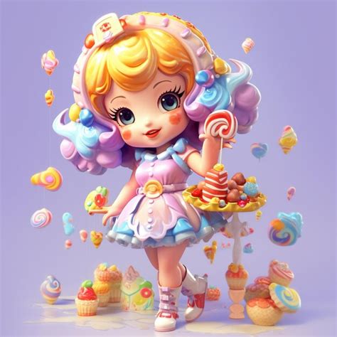 Cute Candy Girl Premium Ai Generated Image