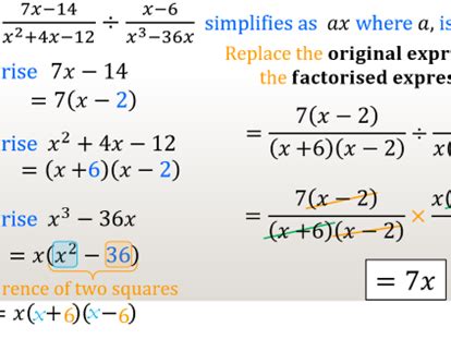 Simplify Algebraic Fractions Teaching Resources