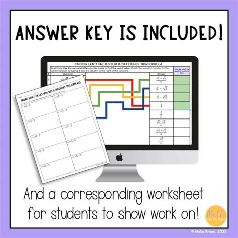 Sum And Difference Angle Identities Digital Matching Self Checking