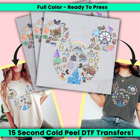 Disney Mickey Mouse Dtf Transfer Ready To Press Disney Personalized