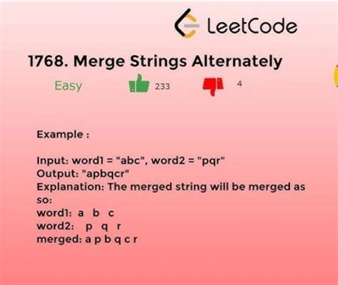 Leetcode Challenge Merge Strings Jayashree E Posted On The Topic