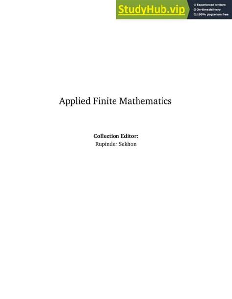 Applied Finite Mathematics 5pdf