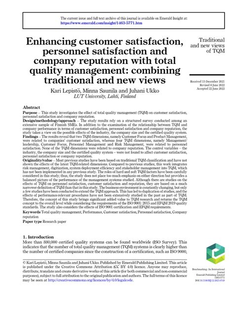 Enhancing Customer Satisfaction Personnel Satisfaction And Company