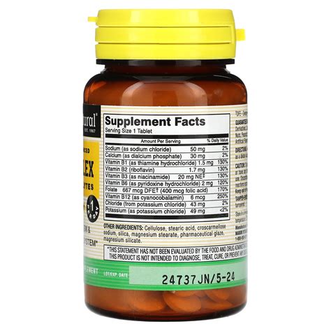 Mason Natural Perfectly Balanced B Complex With Electrolytes 60 Tablets