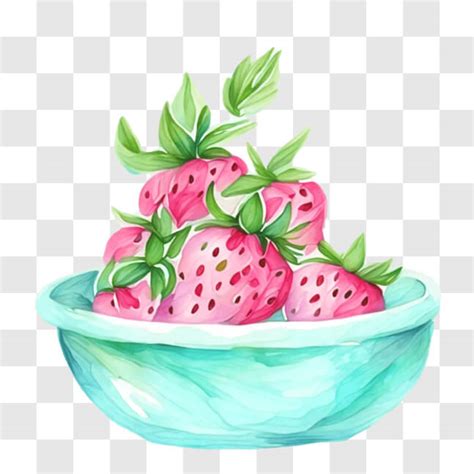 Download Vibrant Fresh Strawberries In A Decorative Bowl Pngs Online