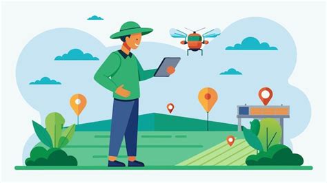 Premium Vector A Farmer Utilizes A Cloudbased Platform That Analyzes Data From Iotbased