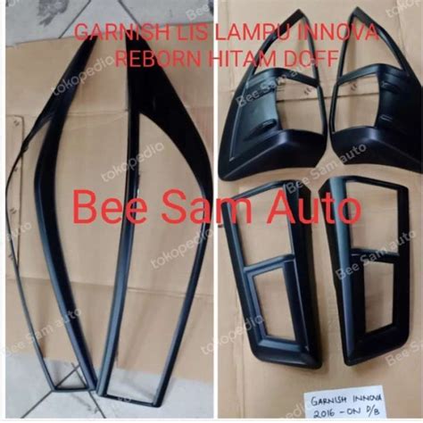 Promo Paketan Garnish Lis Lampu Innova Reborn Warna Hitam Doff Diskon