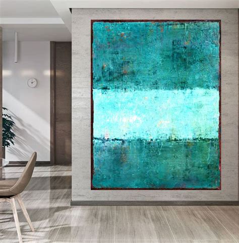 Turquoise Blue Green Abstract Painting