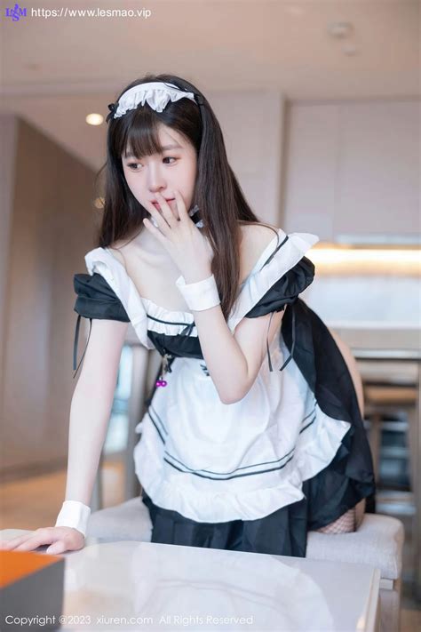 XiuRen 秀人 No 7034 林悠悠 黑色女仆性感写真 蕾丝猫