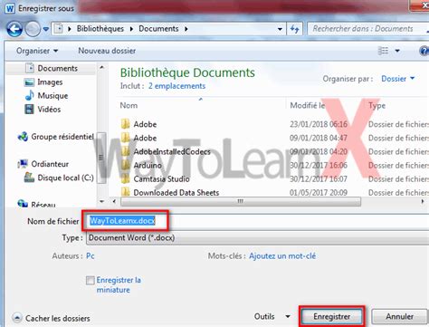 Comment Enregistrer Un Document Microsoft Word Waytolearnx