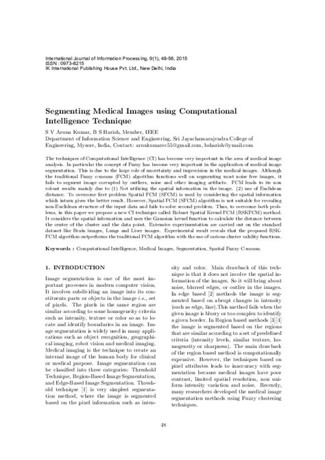 Pdf Robust Spatial Kernel Fcm For Medical Imaging