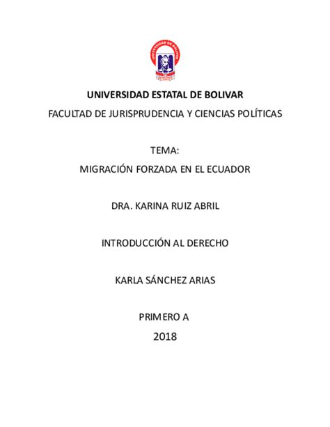 Doc MigraciÓn Forzada En Ecuador