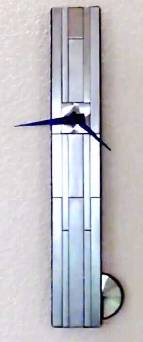 Offset Pendulum Brushed Metal Mosaic Wall Clock Etsy