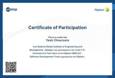 yash chourasia on linkedin certification participation flipkart flipkartgrid achievement