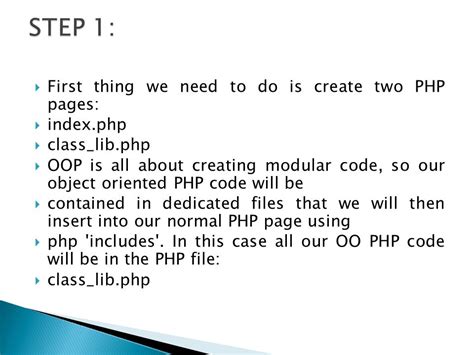 First Thing We Need To Do Is Create Two Php Pages Indexphp Classlib