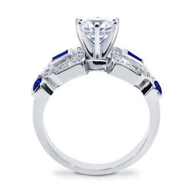 Baguette Pave And Sapphire Engagement Setting R2451s