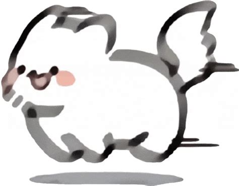 可爱简笔画风格的小白猫，迈着小步欢快奔跑 大学生很难拒绝的mini聊天表情包表情包图片动图 求表情网 斗图从此不求人