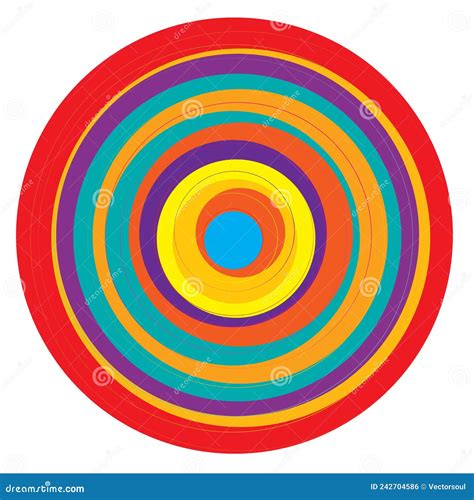 Random Colorful Concentric Circles Rings Stock Vector Illustration Of Cycle Central 242704586