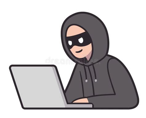 Computer Hacker Thief Stock Vector Illustration Of Cartoon 258539397