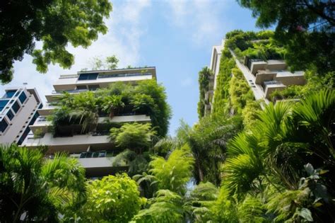 Premium Ai Image Green Ecofriendly Building Modern Ecological