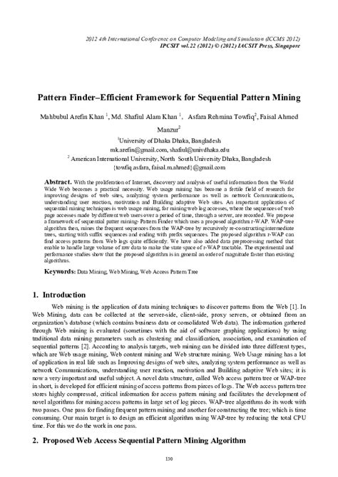Pdf Pattern Finder Efficient Framework For Sequential Pattern Mining