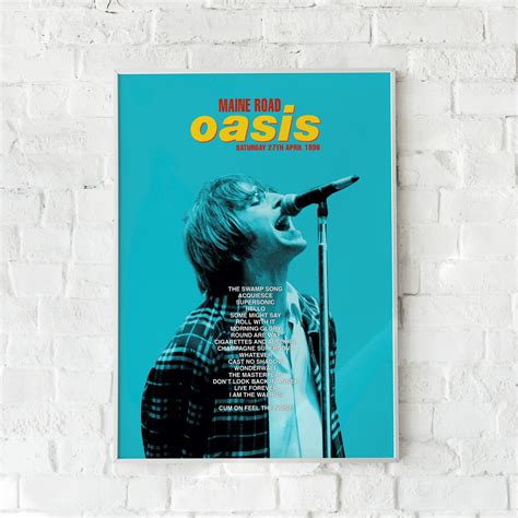 Oasis Maine Road 1996 Setlist Print Britrockheaven